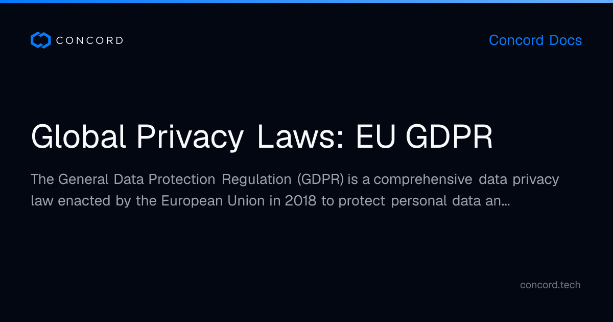 Global Privacy Laws: EU GDPR | Concord