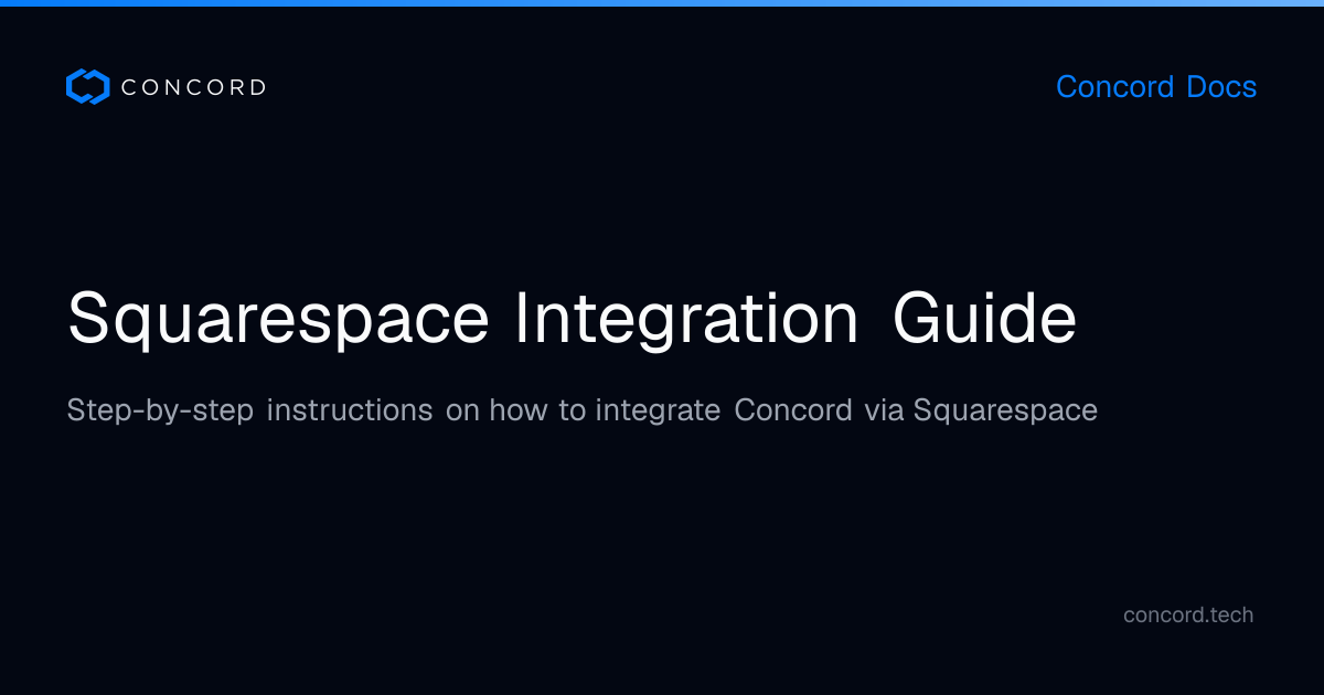 Squarespace Integration Guide | Concord